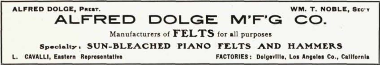 Alfred Dolge | Martin Shepherd Piano Service